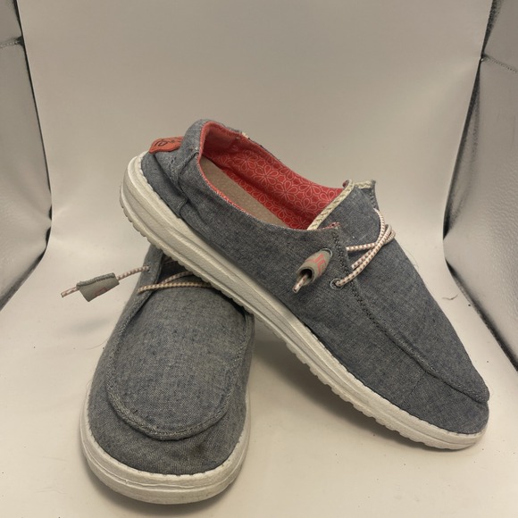 Hey Dude | Shoes | Hey Dude Wendy Chambray Braid Indigo Sneaker Slip On ...
